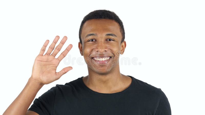 Hello Gesture by Black Man, Waving Hand Stock Video - Video of waving ...