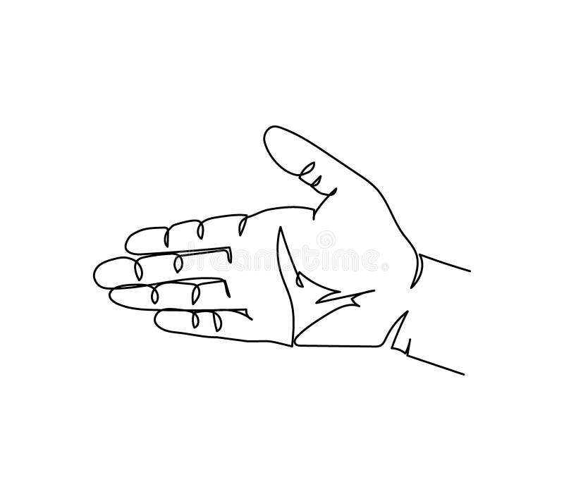 Hello Gesture One Line Art. Continuous Line Drawing of Gesture, Palm ...