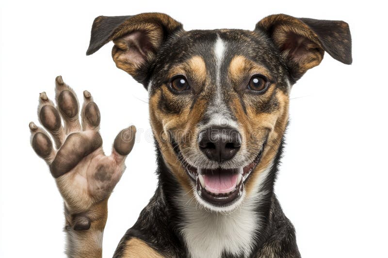 Hello Goodbye High Five Dog, Appenzeller Mountain Dog Stock Photo ...