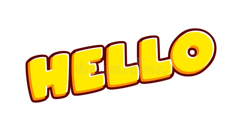 Hello. Greeting Phrase Lettering Isolated on White Colourful Text ...