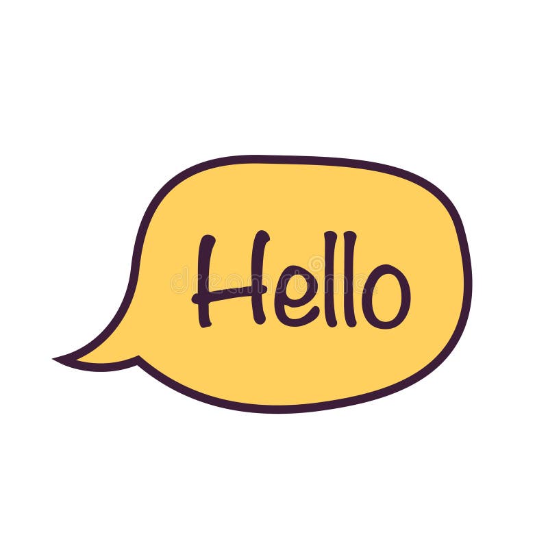Hello. Greeting in a Speech Bubble. Talk Bubbles Isolated on White ...
