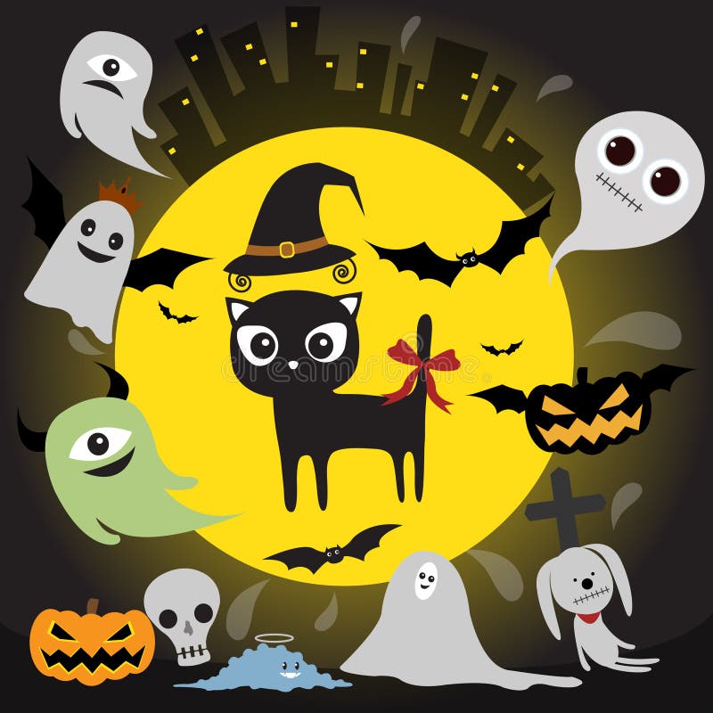 Hello,Halloween stock illustration. Illustration of vecter - 79113748