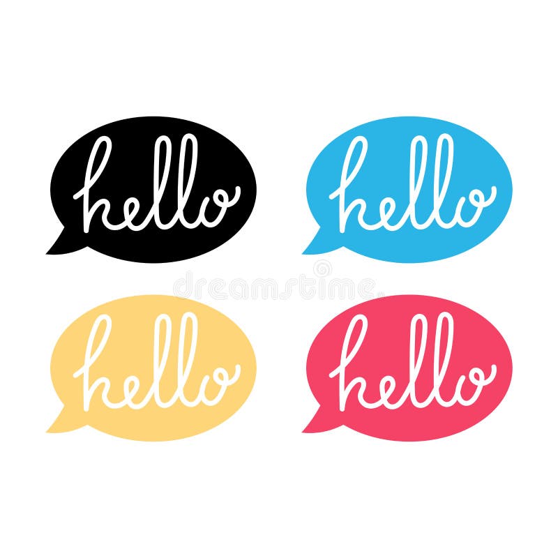 `Hello` Hand Lettering. Fun Doodle Style Calligraphic Headline in ...