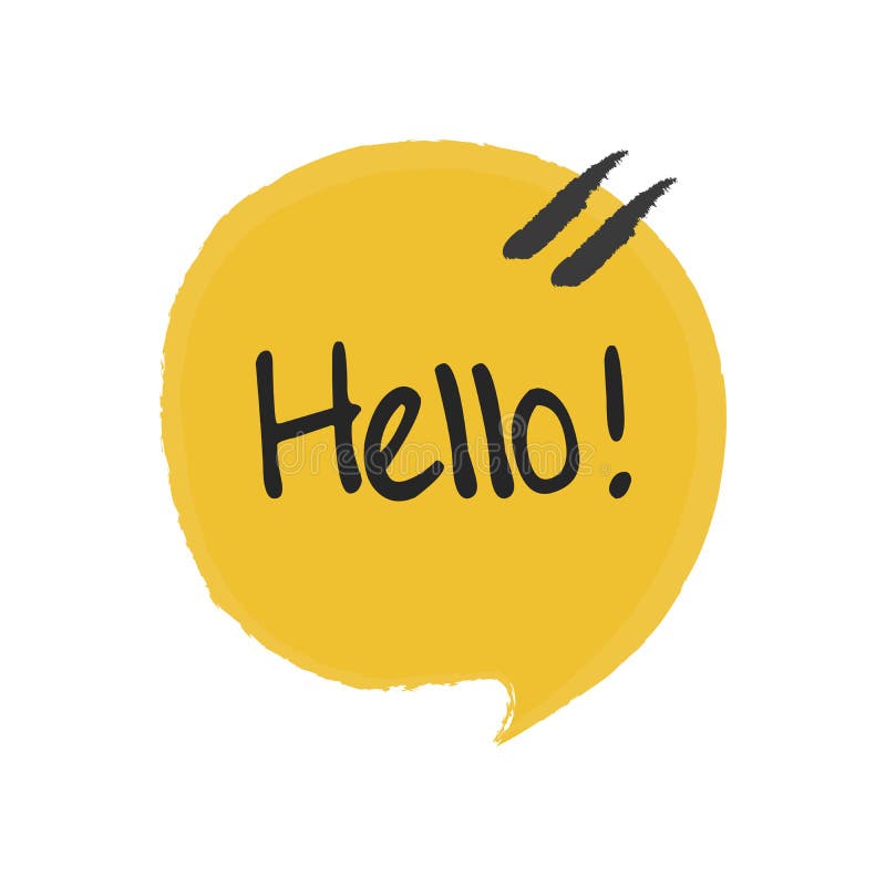 `Hello` Hand Lettering. Fun Doodle Style Calligraphic Headline in ...