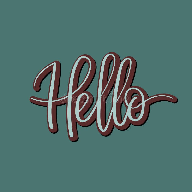 Hello Hand Lettering Greeting Card. Modern Calligraphy. Vector ...