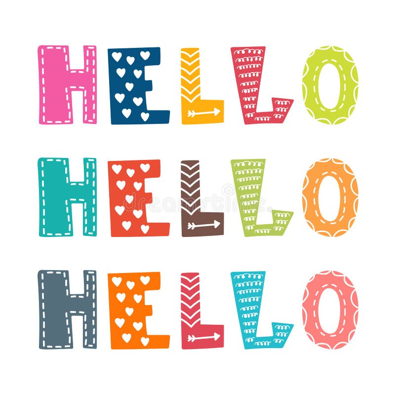 Hello. Hand lettering stock vector. Illustration of card - 58998166