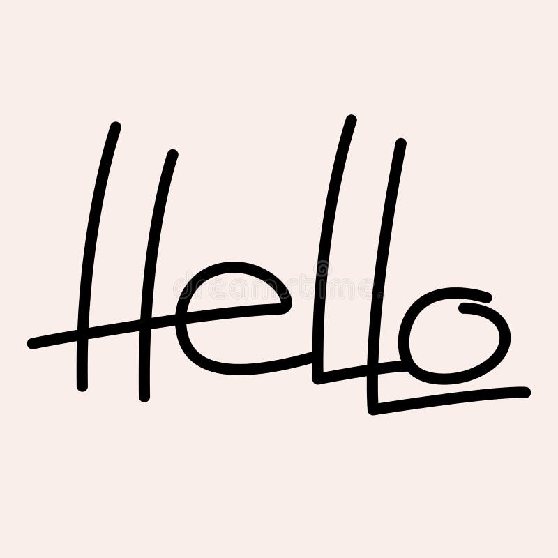 Hello Text Phrase Logo Vector Lettering Stock Vector - Illustration of ...