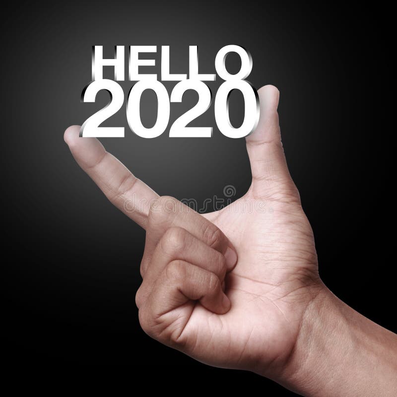 Hello 2020 with hand stock image. Image of seasons, festive - 156626335