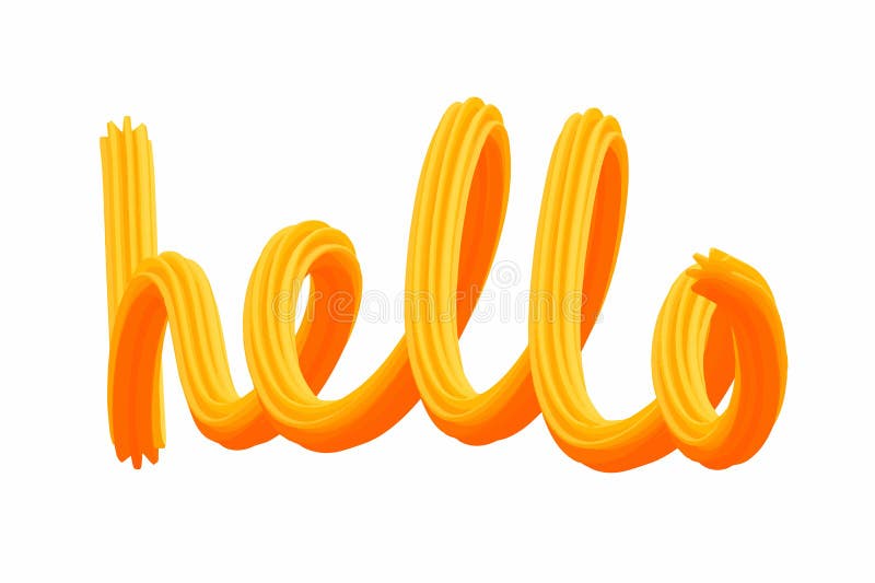 Hello Hand Written 3d Word. Calligraphy Design Script. Lettering for ...