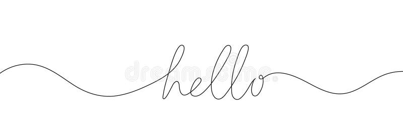 HELLO Handwritten Lettering. Hand Drawn Lettering.. One Line Driving ...
