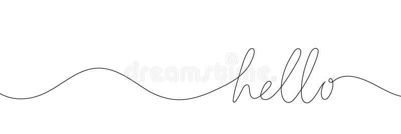 HELLO Handwritten Lettering. Hand Drawn Lettering.. One Line Driving ...