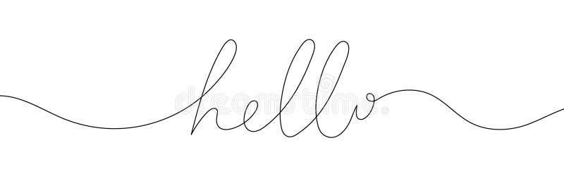 HELLO Handwritten Lettering. Hand Drawn Lettering.. One Line Driving ...