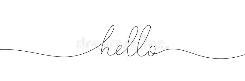 HELLO Handwritten Lettering. Hand Drawn Lettering.. One Line Driving ...