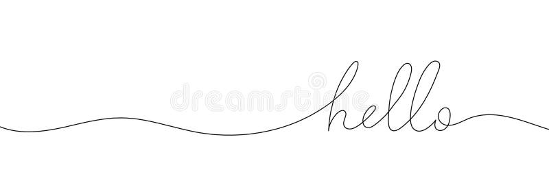 HELLO Handwritten Lettering. Hand Drawn Lettering.. One Line Driving ...