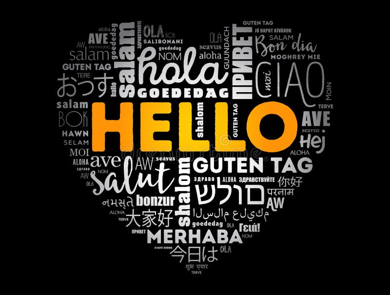 Hello Heart Word Cloud, Background Concept Stock Illustration ...