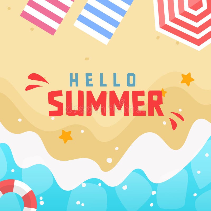 Hello Holiday Summer Beach for Banner, Poster and Flyer. Summer Element ...