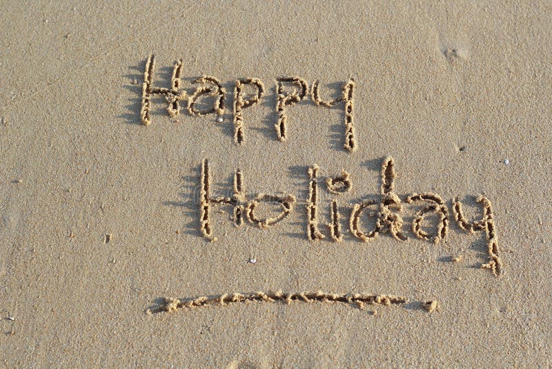 Written in Sand at the Beach Stock Photo - Image of summer, holidays ...