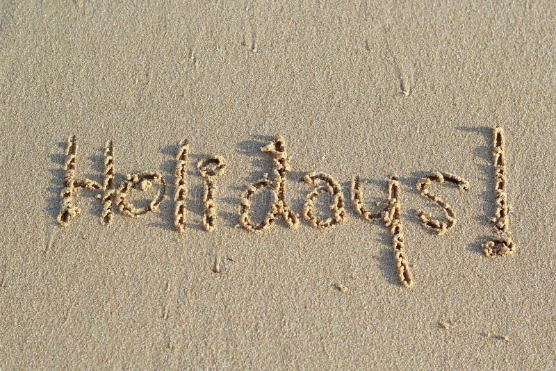Written in Sand at the Beach Stock Photo - Image of message, rest ...