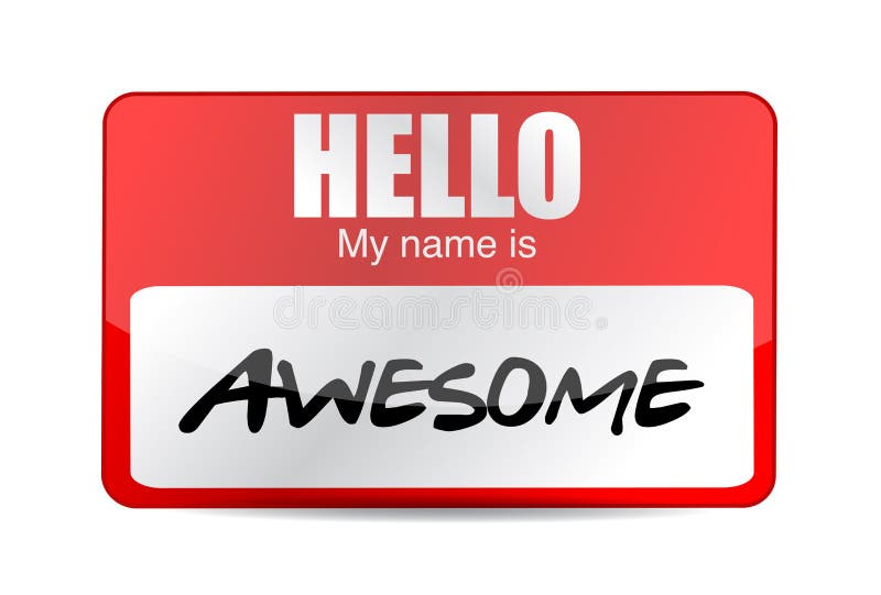 Hello I am Awesome Tag. Illustration Design Stock Illustration ...