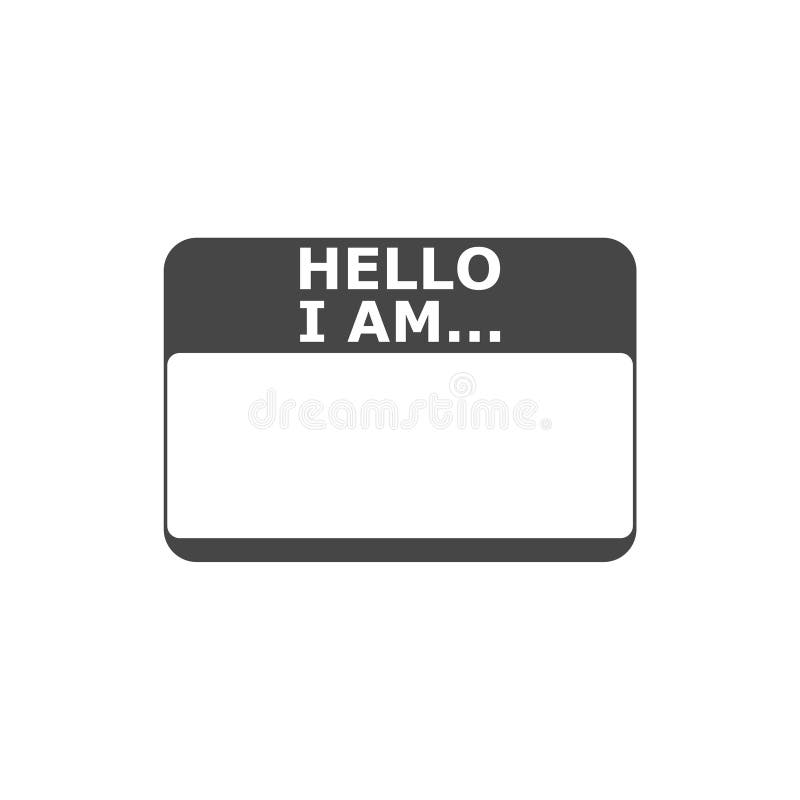 Hello I am, blank card stock vector. Illustration of sticker - 123391273