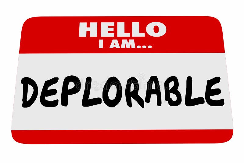 Hello I am Deplorable Name Tag Greeting Words Stock Illustration ...