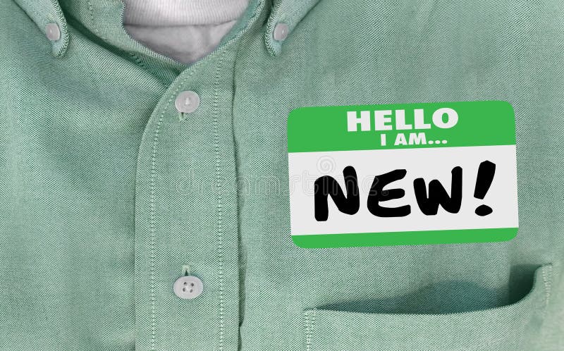 Hello I am New Words Sticker Name Tag Stock Illustration - Illustration ...