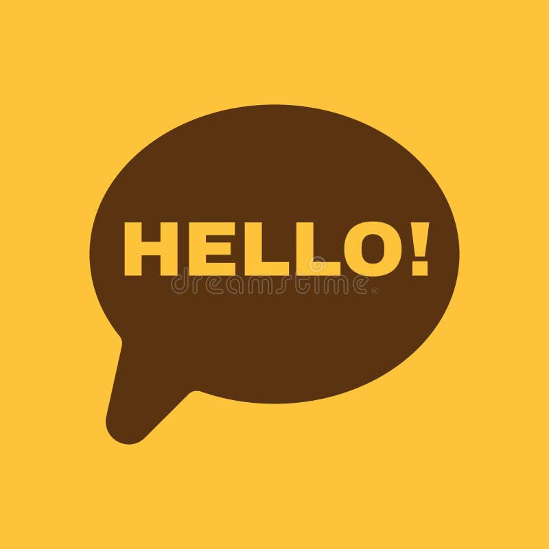 The Hello Icon. Greet and Hi Symbol Stock Illustration - Illustration ...