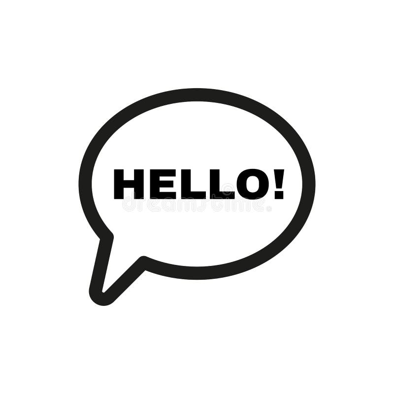 The Hello Icon. Greet and Hi Symbol Stock Vector - Illustration of ...
