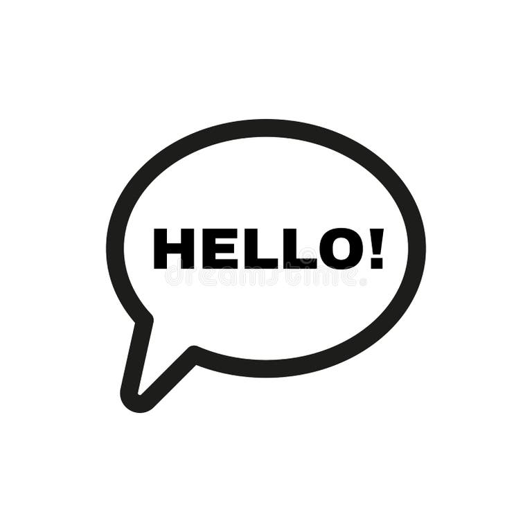 The Hello Icon. Greet and Hi Symbol Stock Vector - Illustration of ...