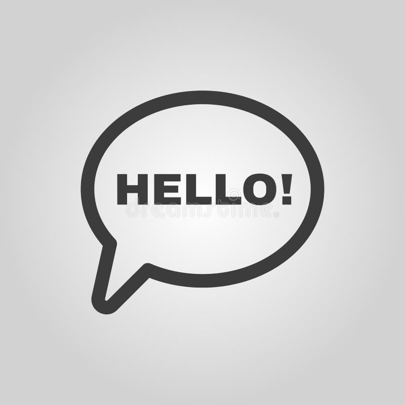 The Hello Icon. Greet and Hi Symbol Stock Illustration - Illustration ...
