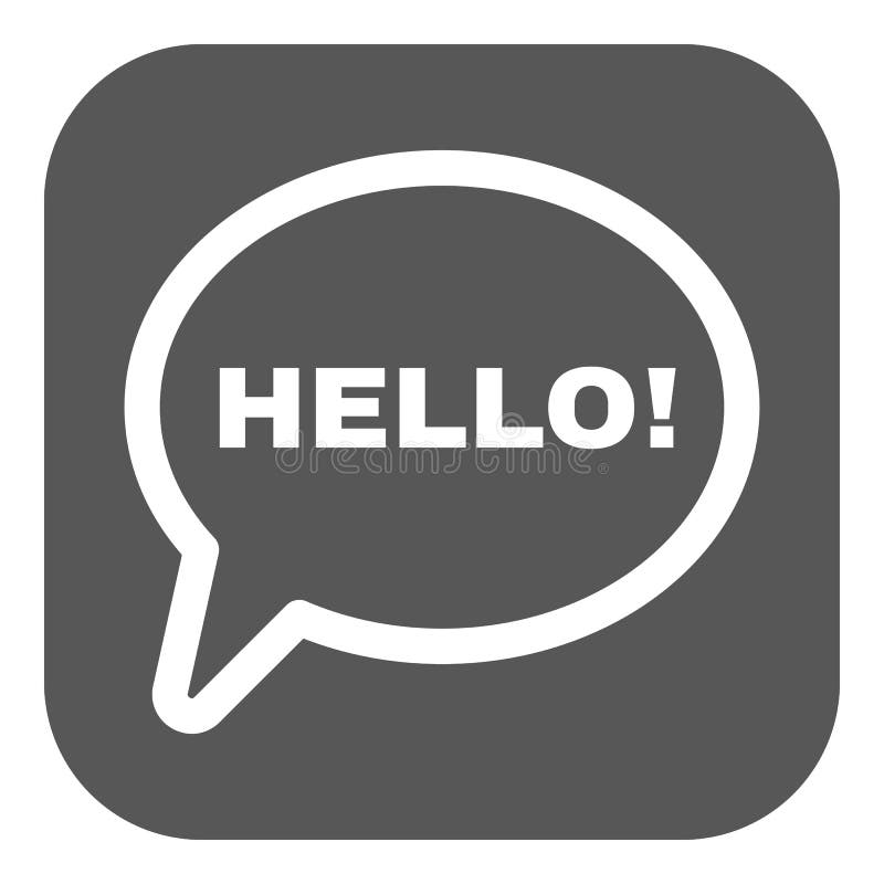 The Hello Icon. Greet and Hi Symbol Stock Vector - Illustration of ...