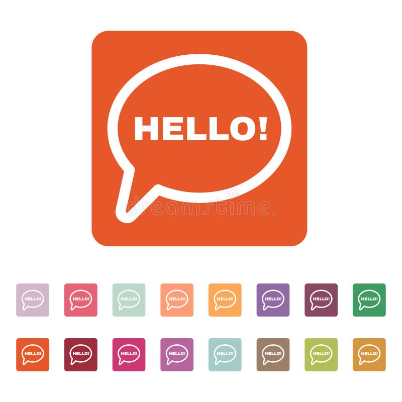 The Hi Icon. Greet and Hello Symbol Stock Illustration - Illustration ...
