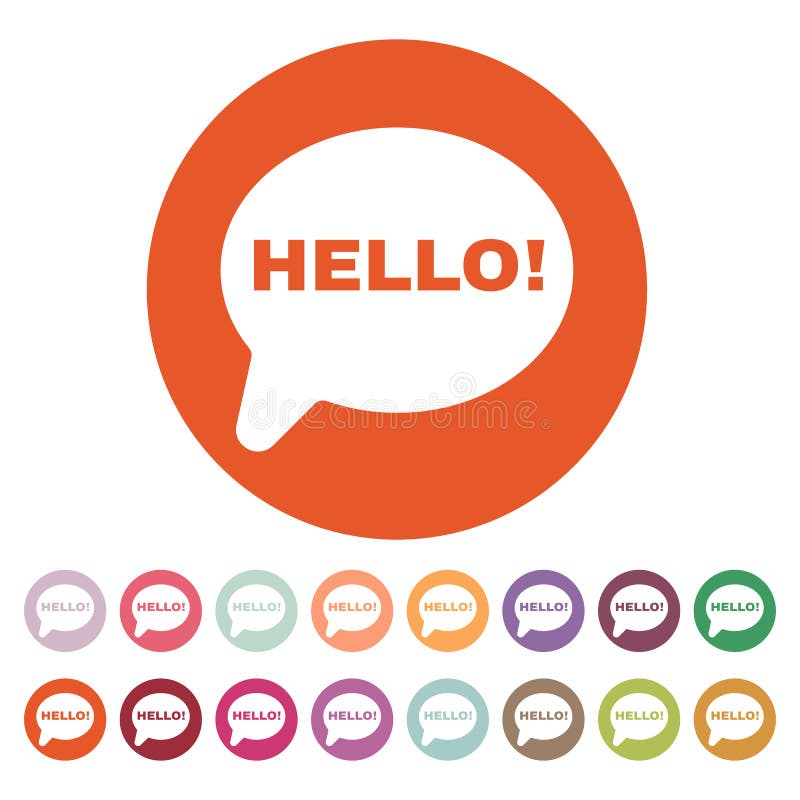 The Hello Icon. Greet and Hi Symbol Stock Vector - Illustration of ...
