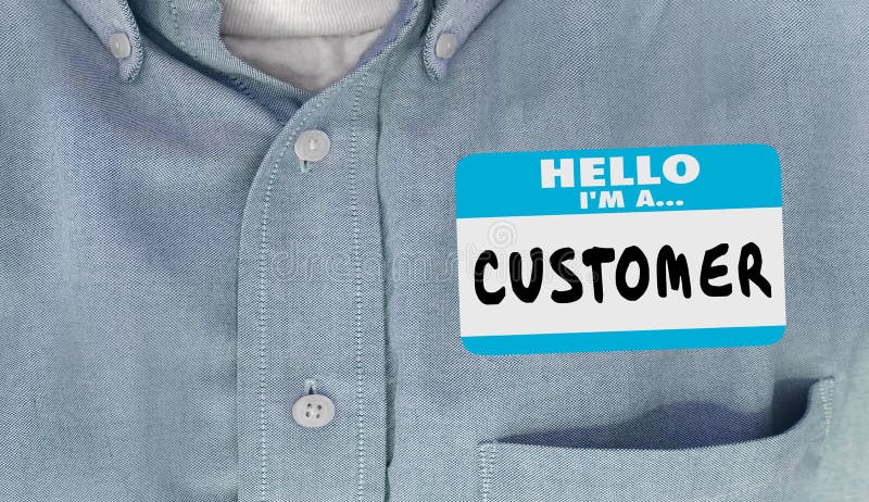 Hello Im a Customer Name Tag Sticker Shirt Words Stock Illustration ...