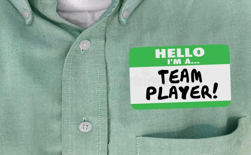 Hello Im Team Player Name Tag Collaborate-het Werk Samen Stock ...