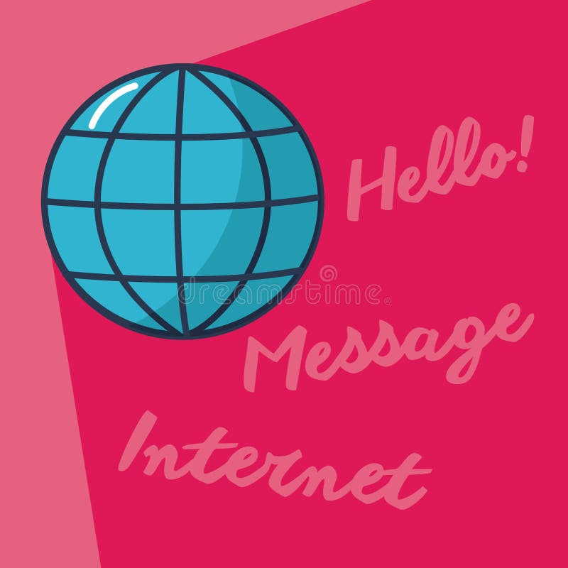 Hello internet and message stock vector. Illustration of news - 119516200