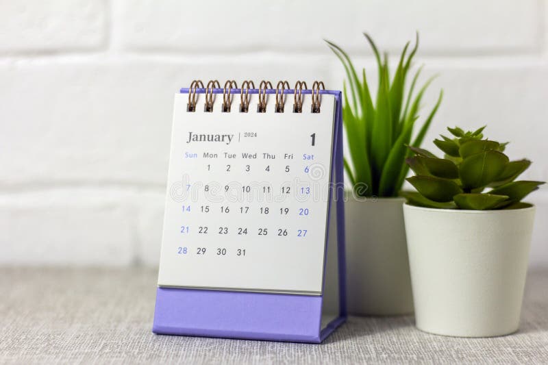 Hello, January. Calendar for the New January 2024 Stock Photo - Image ...