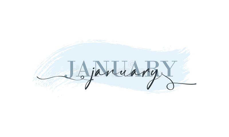 Hello January Card. One Line. Lettering Poster with Text January ...