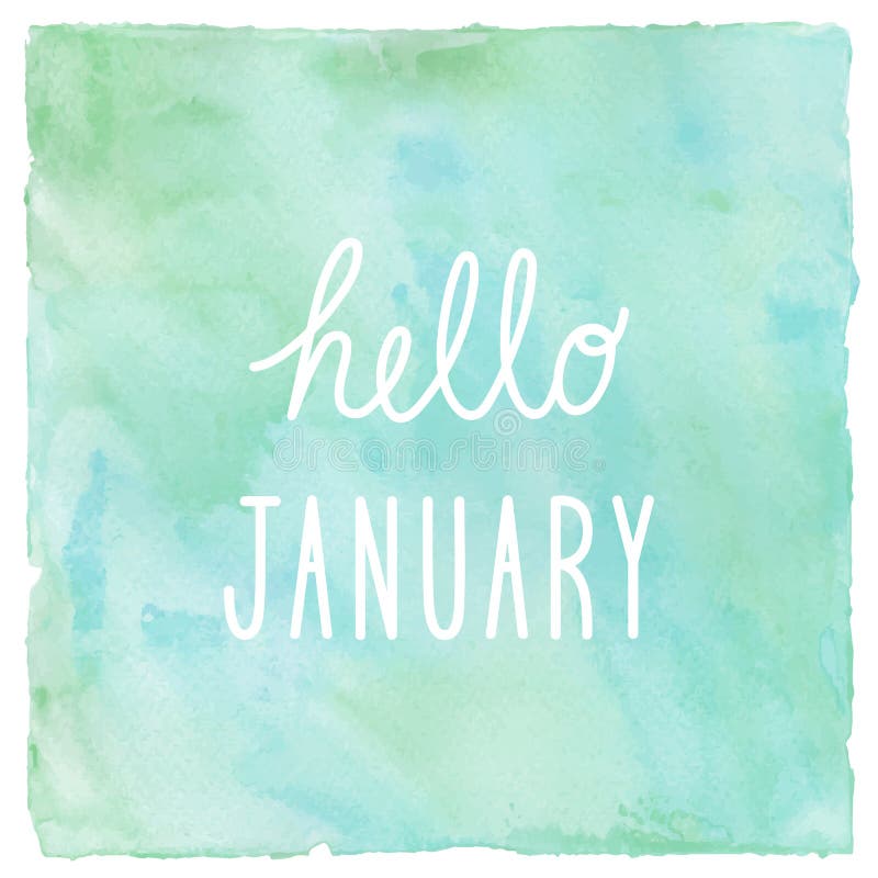 January Watercolor Calendar. Stock Illustration - Illustration of ...
