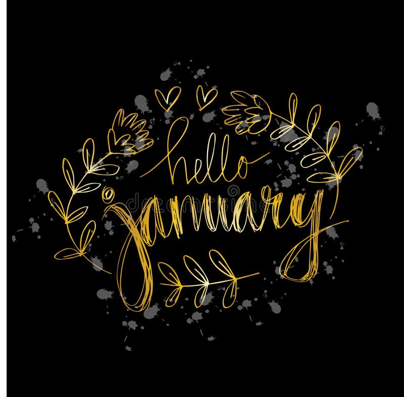 Hello January stock illustration. Illustration of christmas - 105113280