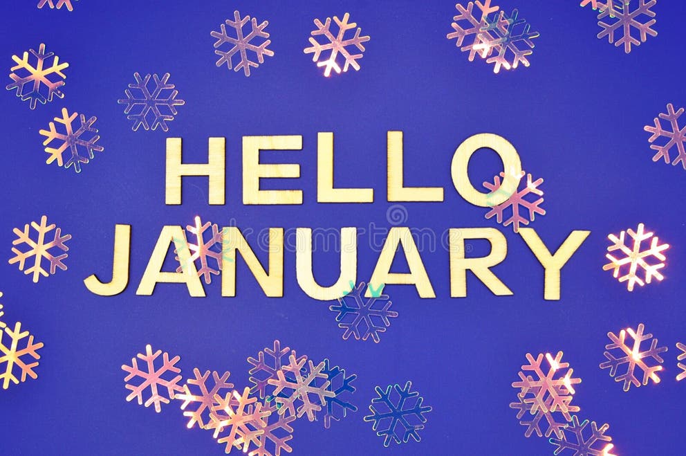Hello january illustration stock photo. Image of presentation - 358821824