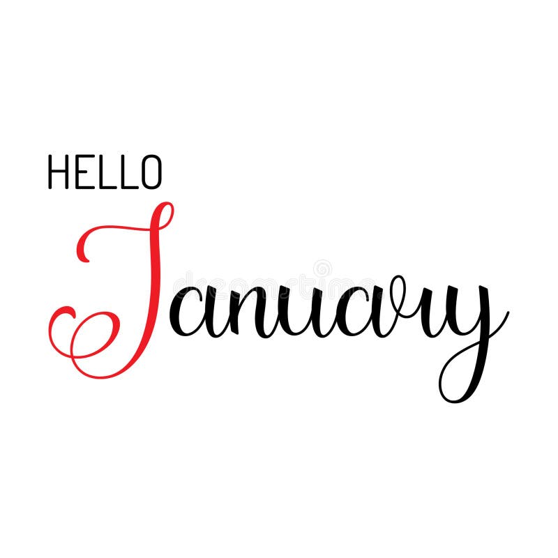 Hello January Lettering. Elements for Invitations, Posters, Greeting ...