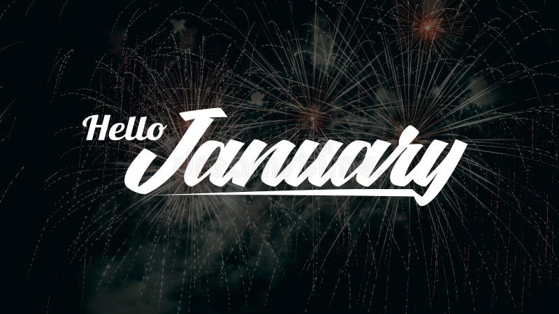 Hello January Month stock photo. Image of holiday, design - 135900740