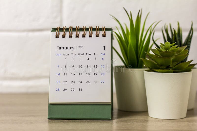 Hello January. Planning Calendar for January 2024 on the Desktop Stock ...