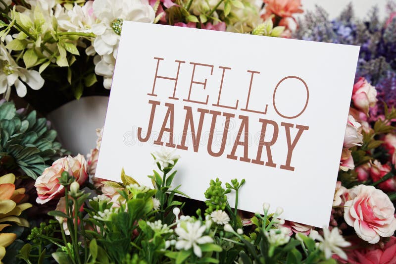 Colorful Paper Flowers Frame January Design Stock Photos - Free ...