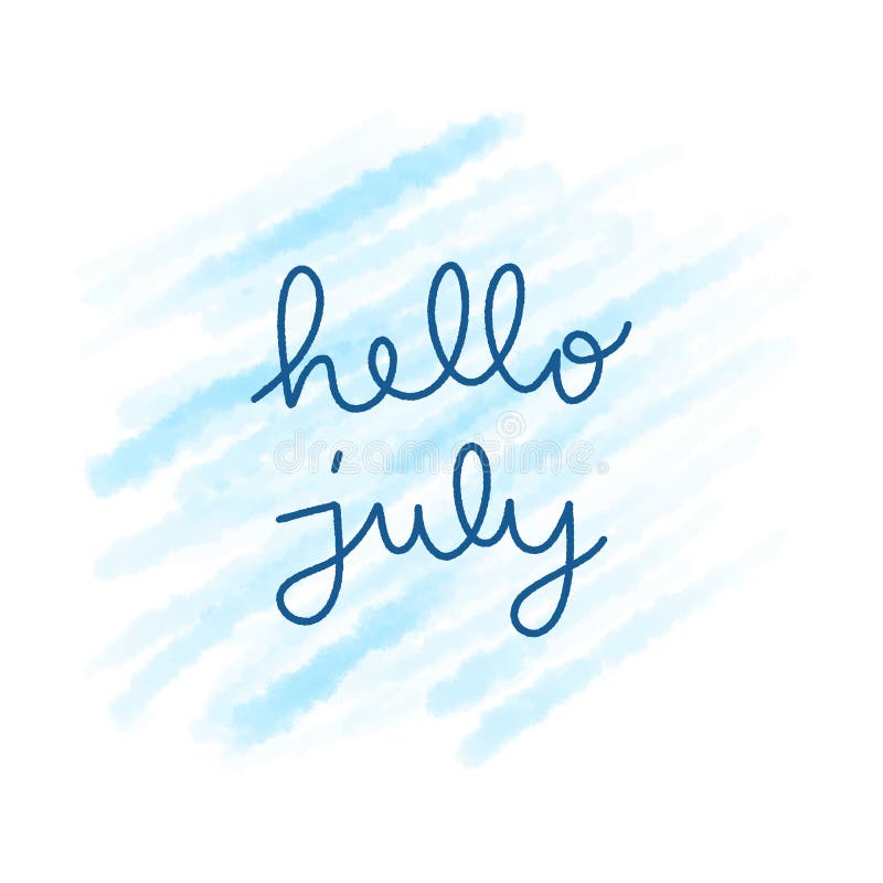 July Hand Lettering on White Background Stock Vector - Illustration of ...