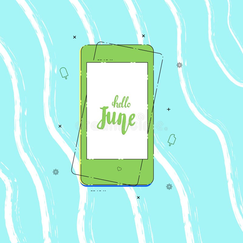 Hello June Banner. Vector Illustration. Stock Vector - Illustration of ...