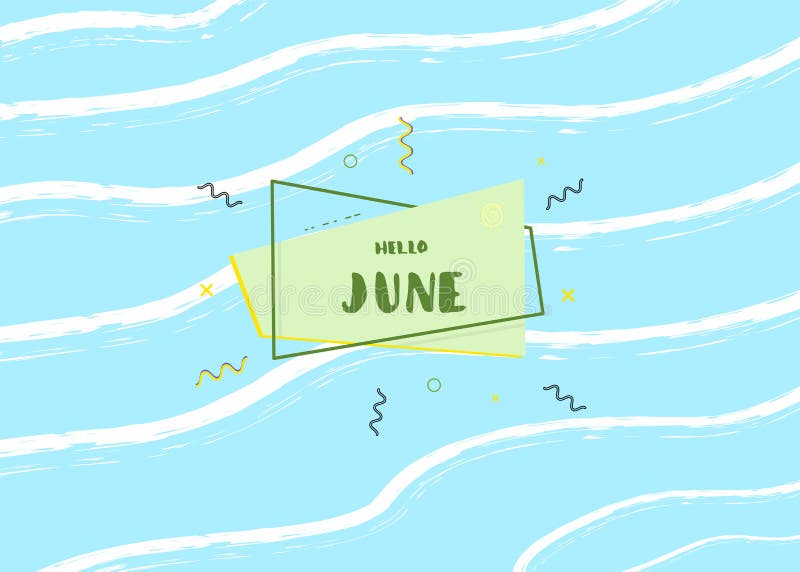 Hello June Banner. Vector Illustration. Stock Vector - Illustration of ...