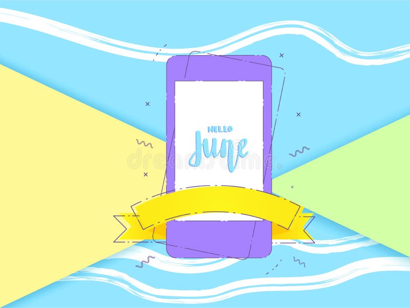 Hello June Banner. Vector Illustration. Stock Vector - Illustration of ...