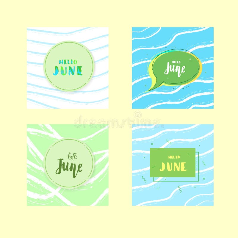 Hello June Banner. Vector Illustration. Stock Vector - Illustration of ...